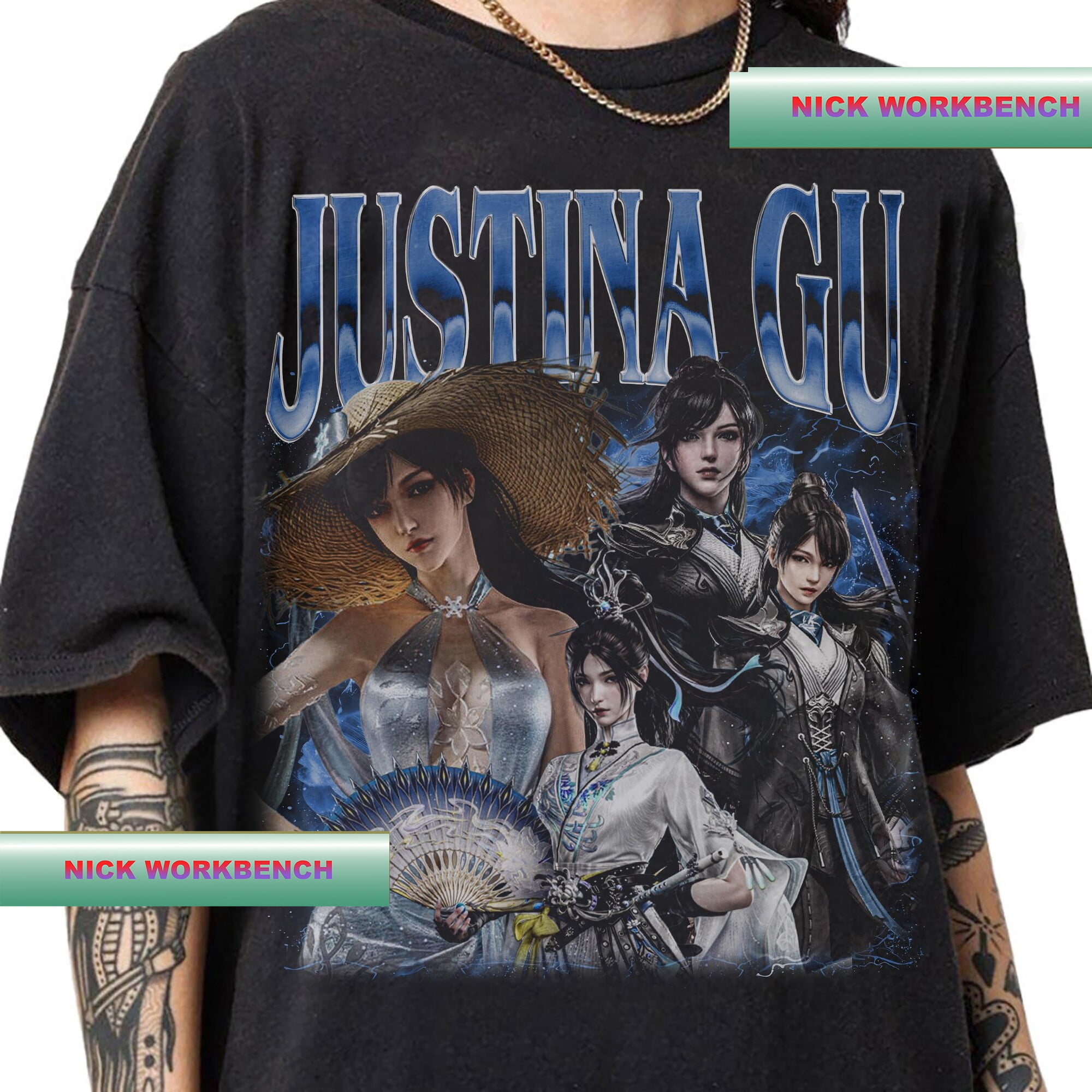 90s Graphic Style Justina Gu Naraka T-shirt Justina Gu T-shirt Gifts ...