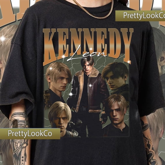 90s Graphic Style Leon S Kennedy T-shirt Resident Evil IV Gifts For Man ...