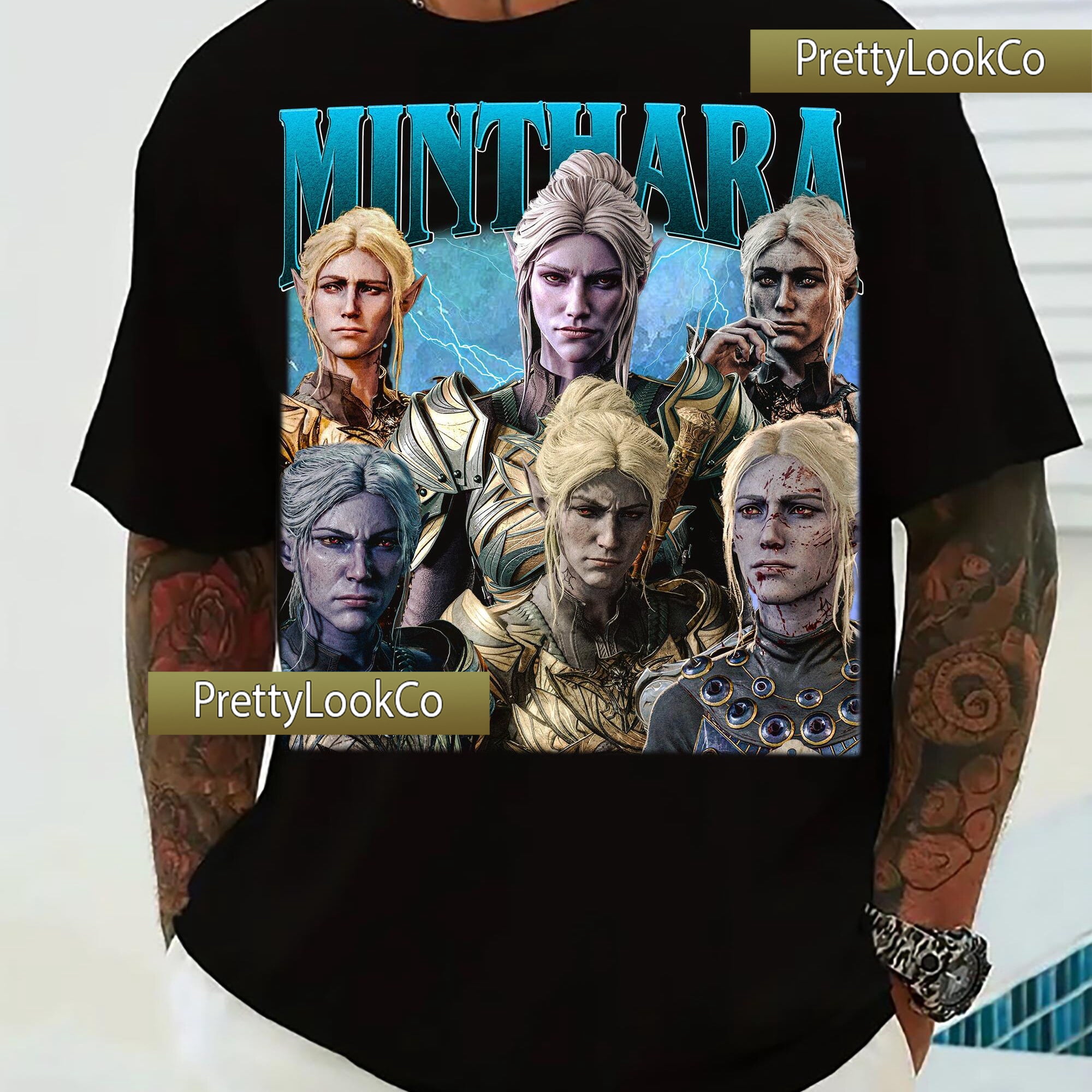 90s Graphic Style Minthara Baldurs T-shirt Minsc Baldurs Gate 3 Game ...