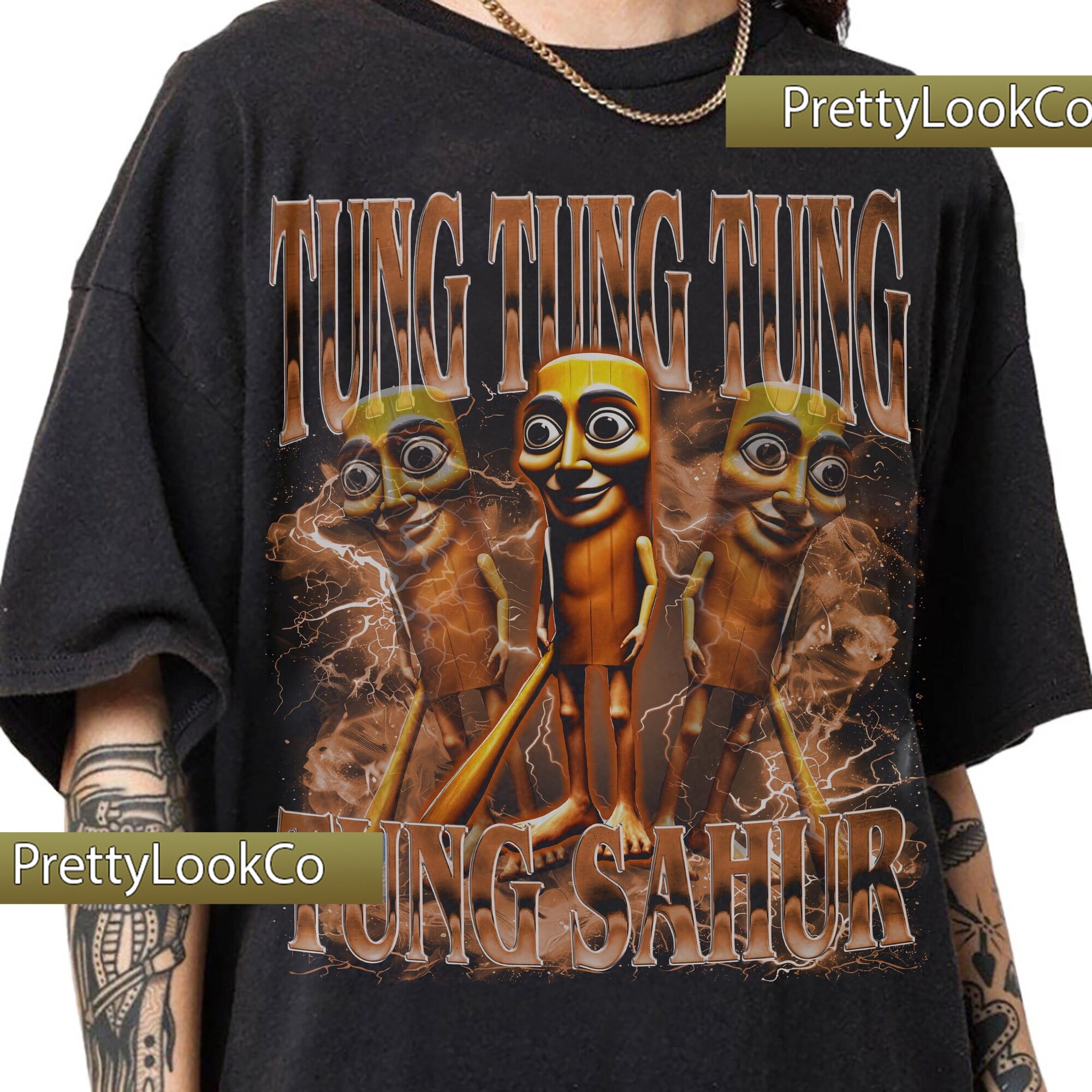 90s Graphic Style Sciel Tung Tung Tung Sahur T-shirt Italian Brainrot ...