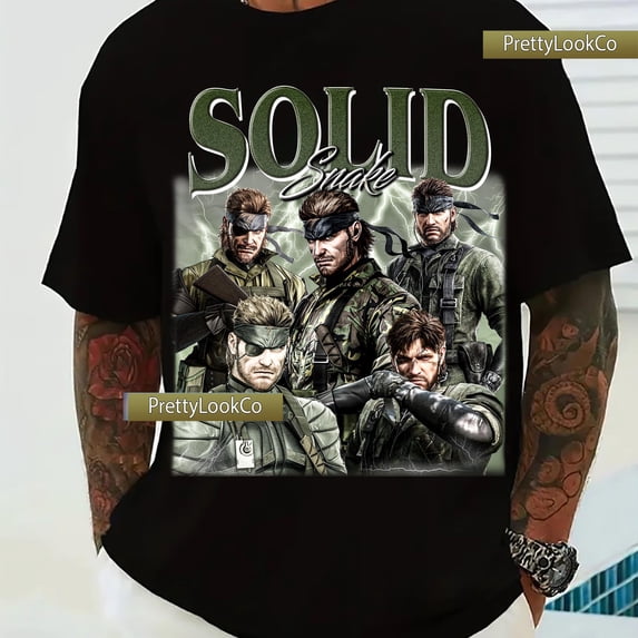 90s Graphic Style Solid Snake T-shirt Metal Gear Games T-shirt Solid ...