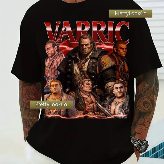 90s Graphic Style Varric Tethras T-shirt Varric Tethras Dragon Age Game ...