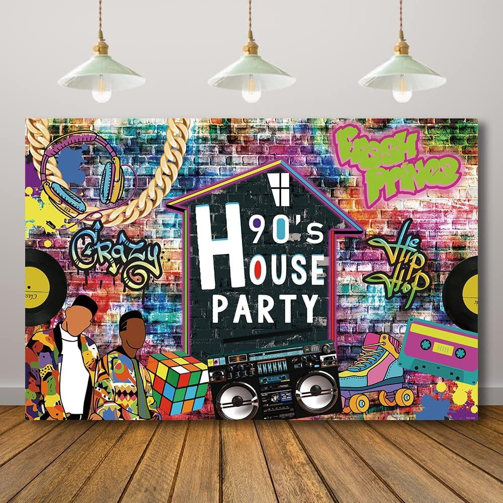 90s House Party Backdrop Graffiti Hip Hop Background for Birthday ...