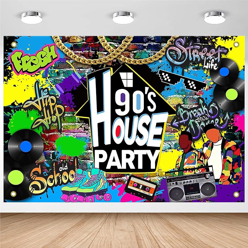 90s House Party Backdrop Hip Hop Graffiti 90's Theme House Decorations ...