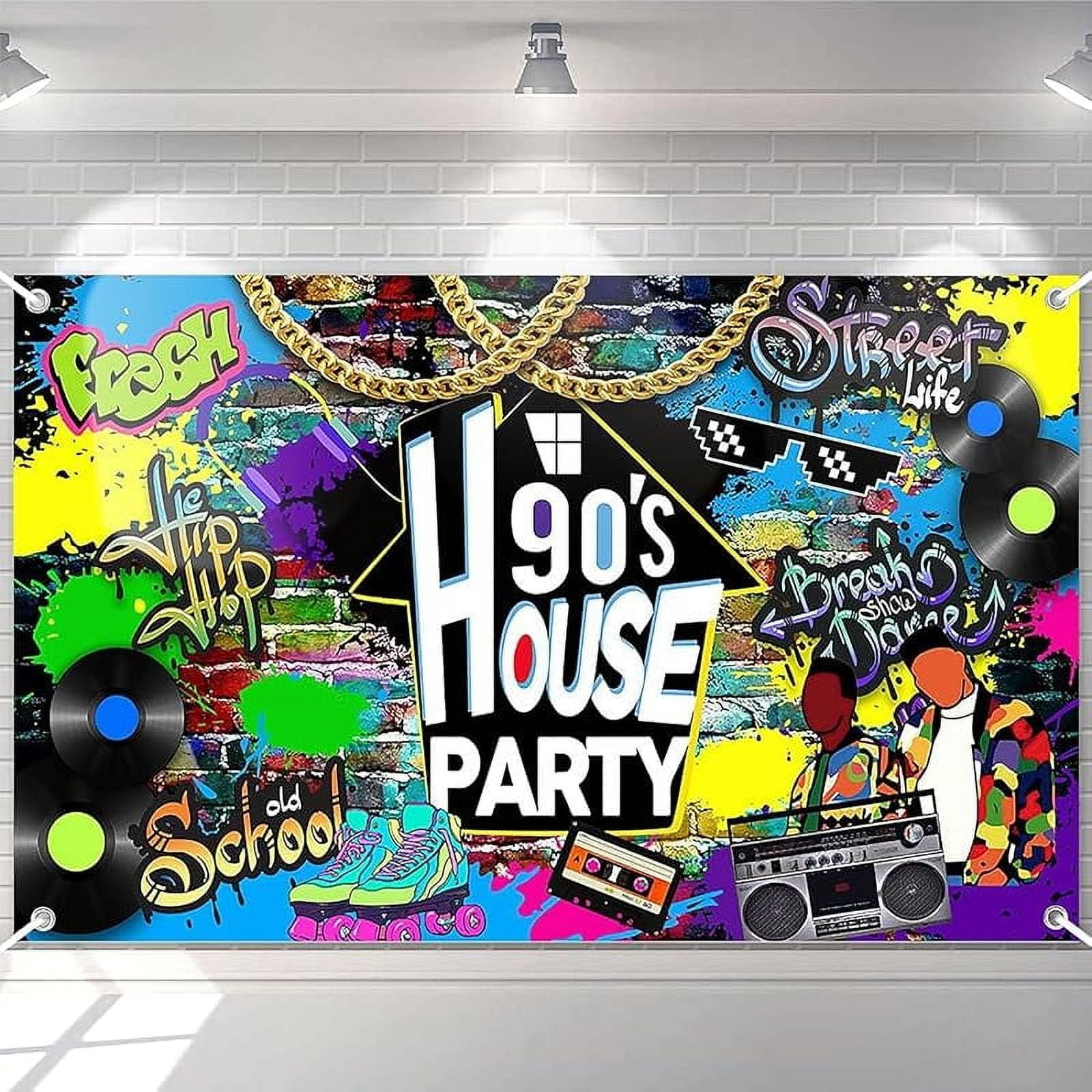 90s House Party Backdrop Hip Hop Graffiti 90's Theme House Decorations ...