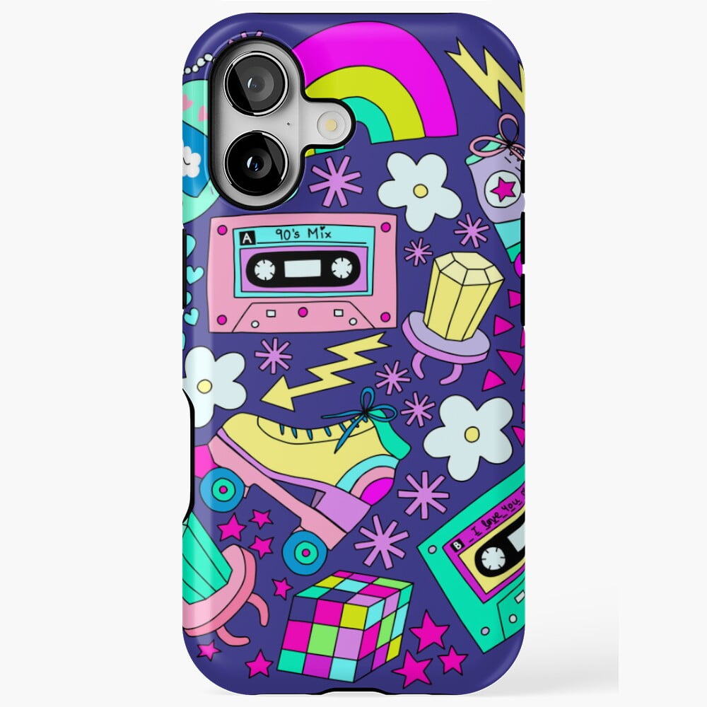 90s Icons Revival Retro Nostalgia Phone Case with iPhone 11 to 17 Pro ...