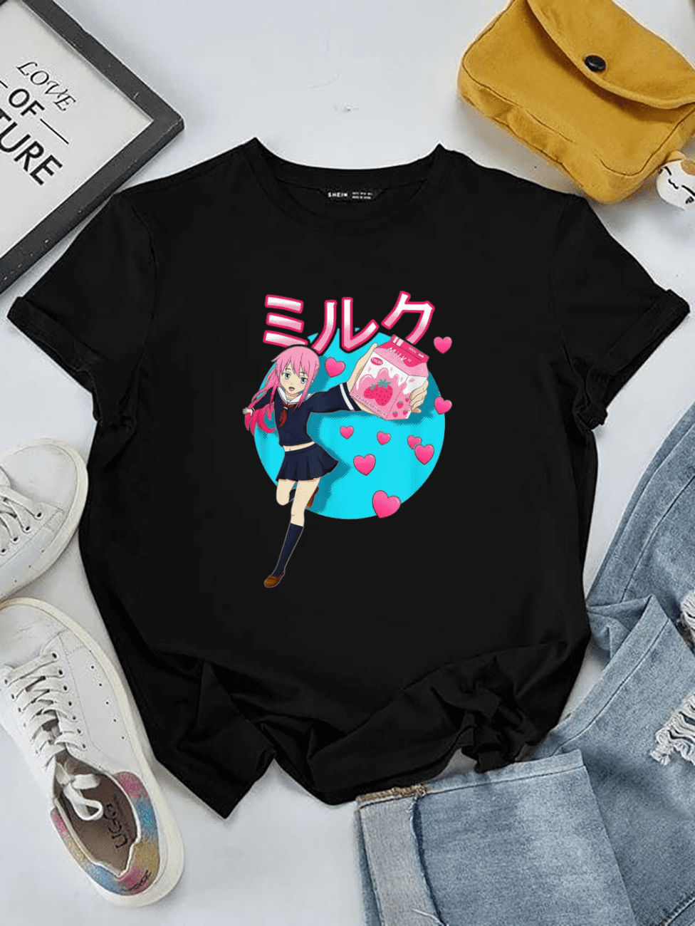 90s Japanese Kawaii Girl Strawberry Milkshake Carton up to Size 5XL ...