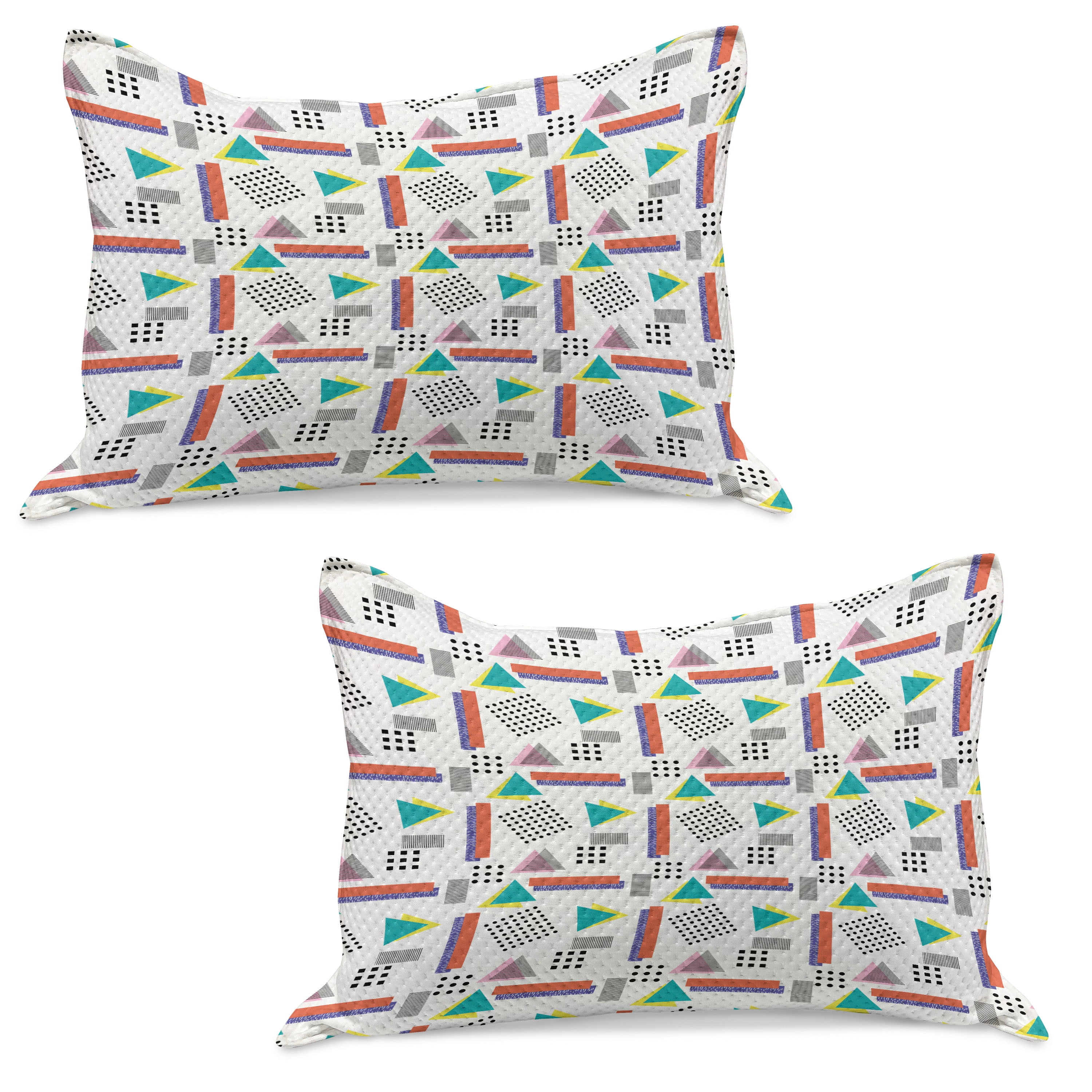 90s Knitted Quilt Pillowcover Set of 2, Memphis Style Geometrical ...