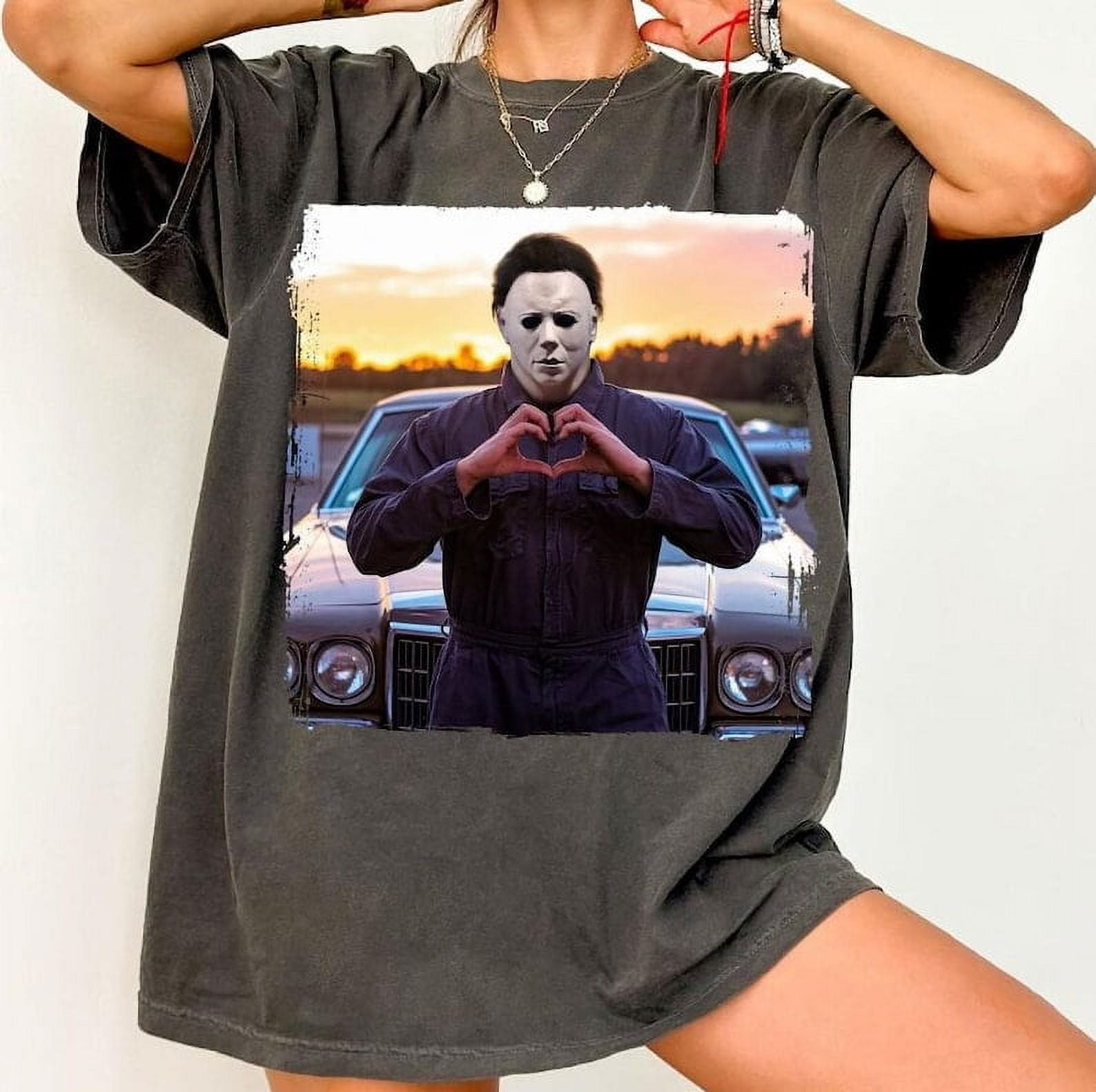 90s Michael Meyers Halloween Heart Hands Shirt, Michael Meyers Comfort ...
