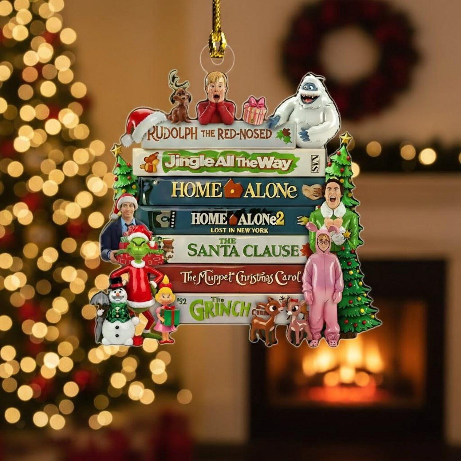 90s Movie Inspired Ornament, Retro Acrylic Xmas Decoration, Classic ...