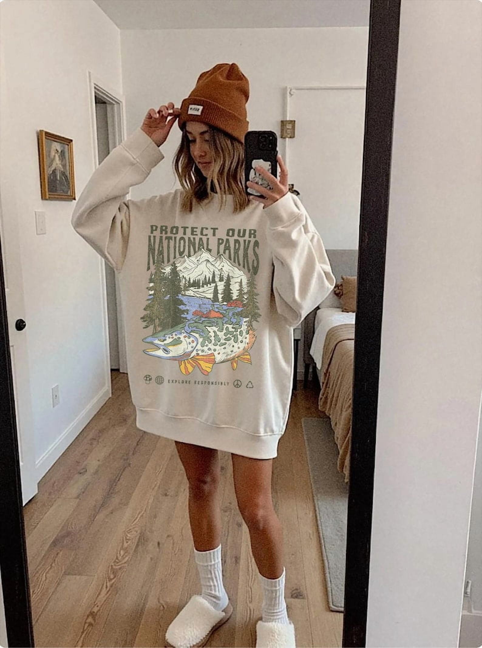 90s National Parks Sweatshirt, Local Wildlife Hiking Camping Sweatshirt ...