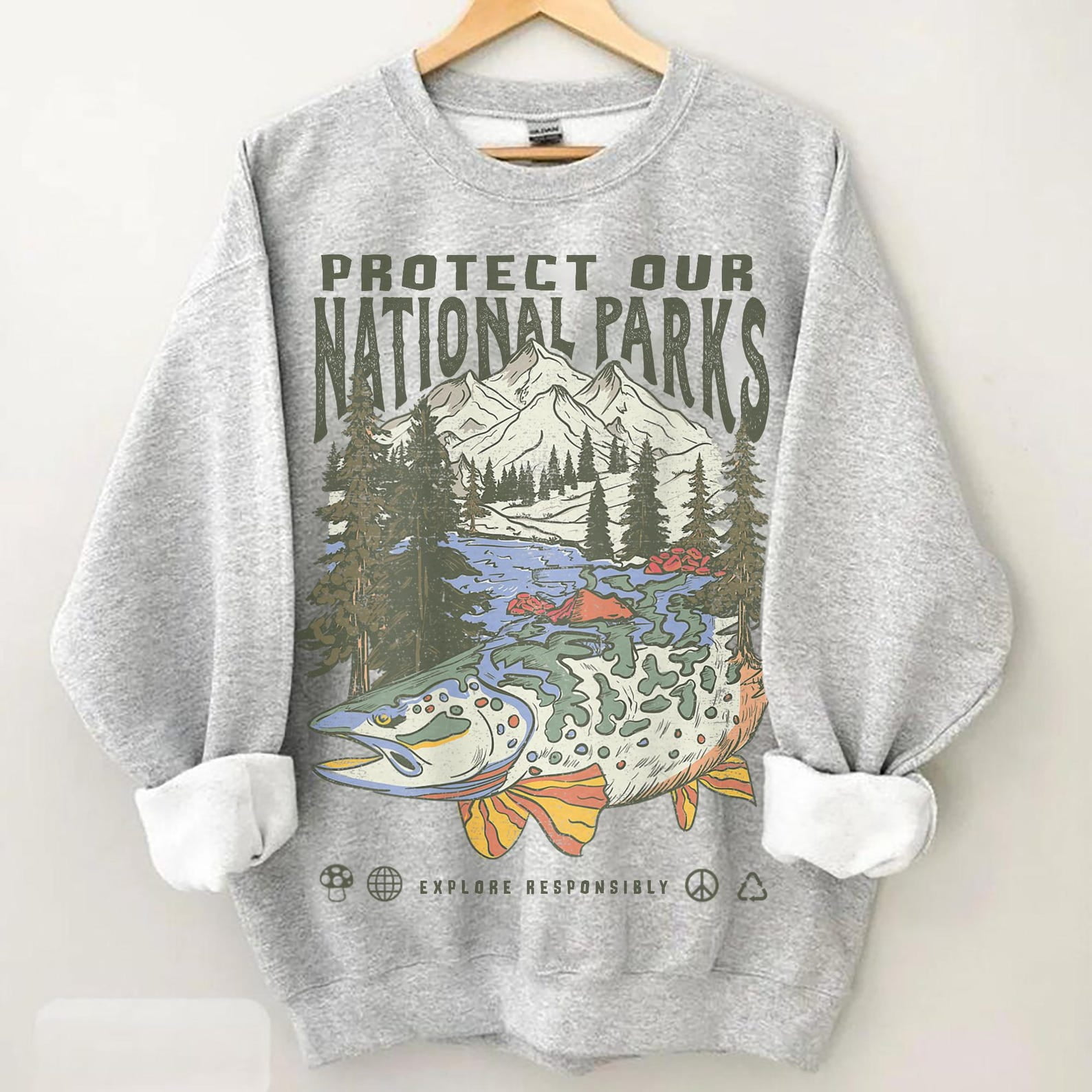 90s National Parks Unisex Sweatshirt Granola Girl Shirt Respect the ...