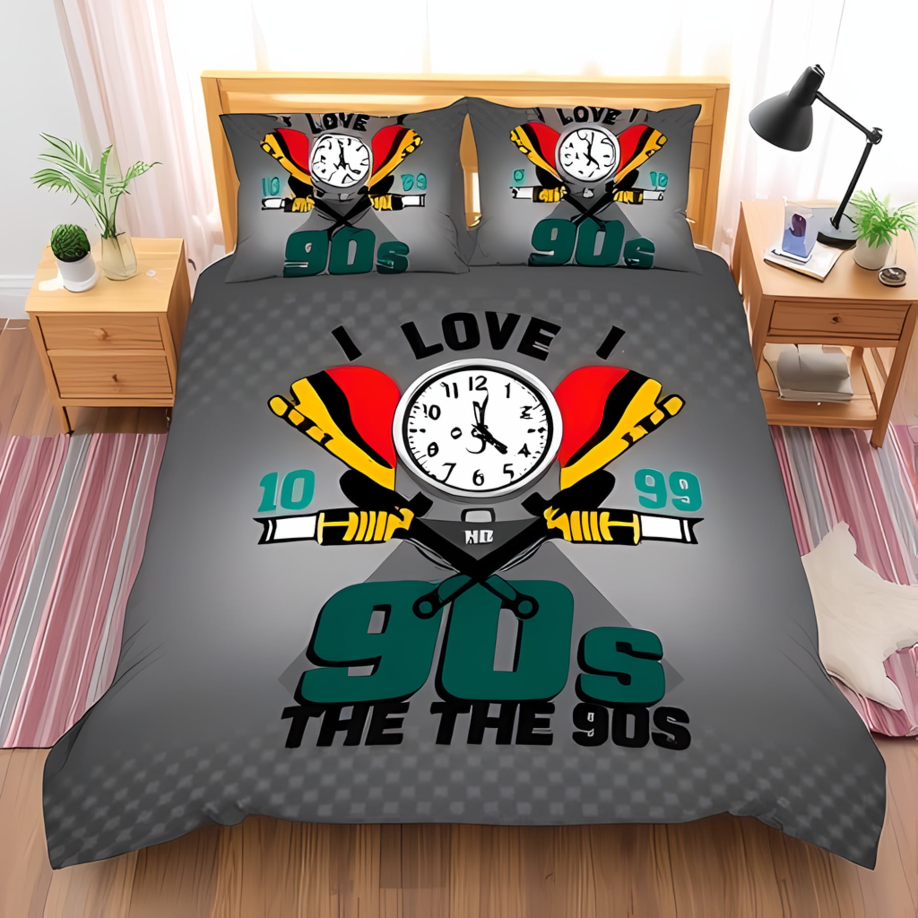 90s Nostalgia 3-Piece Duvet Cover Set - I LOVE THE 90s Design with ...