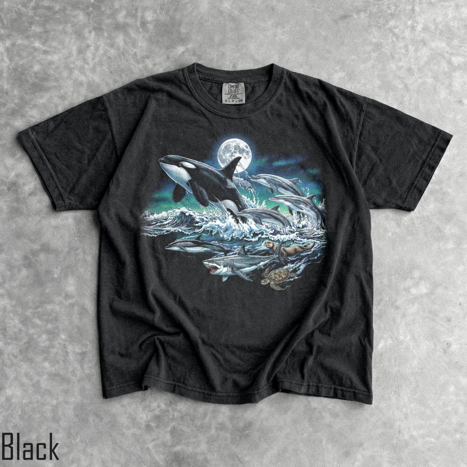 90s Ocean Wildlife T-Shirt, Vintage Sea Animals Shirt, Orca, Dolphin ...