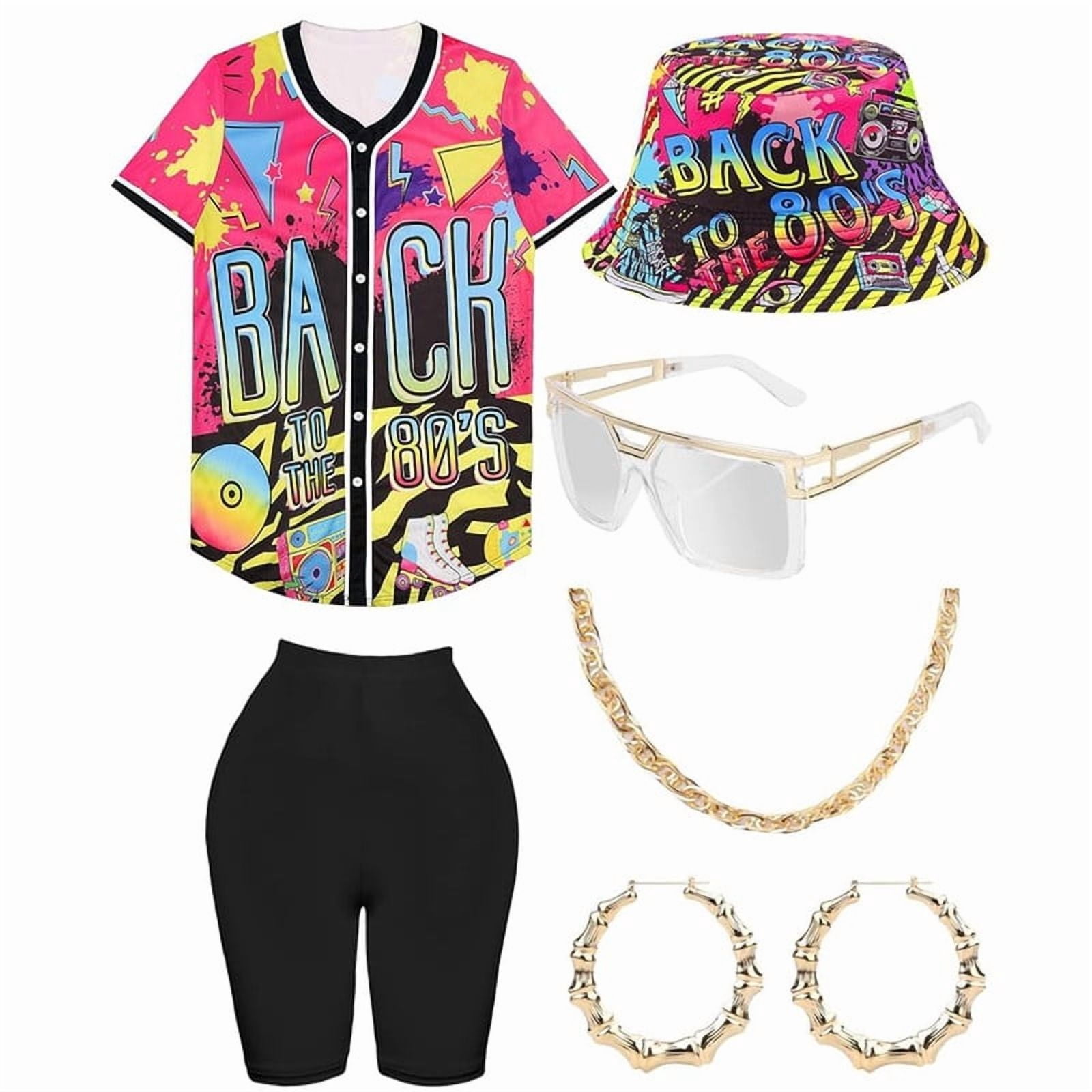 90s Outfit for Women, 90s Neon Hip-Hop Outfit Set – Vibrant Baseball ...