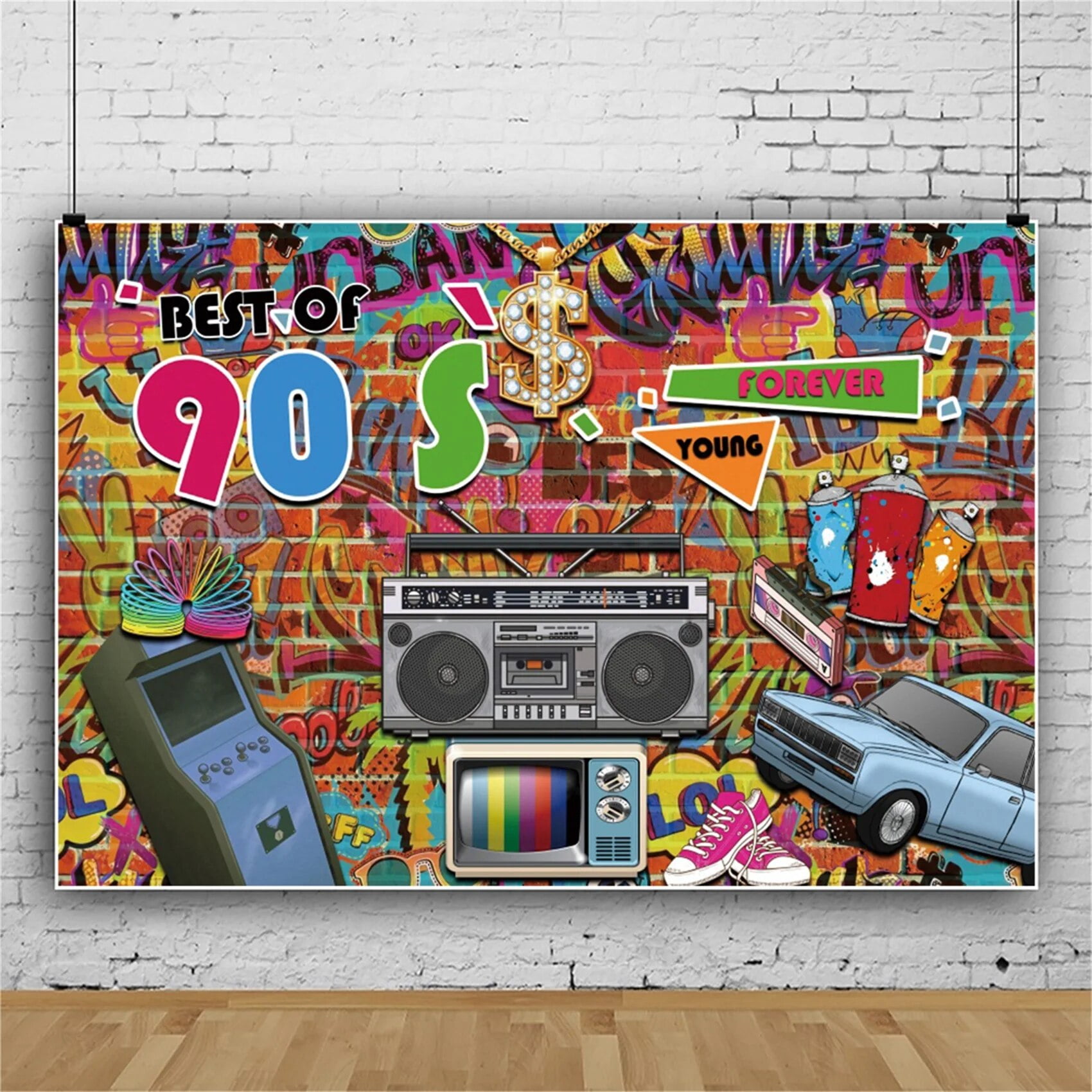 90s Party Backdrop Disco Theme Retro Style Photo Backdrop 90's Birthday ...