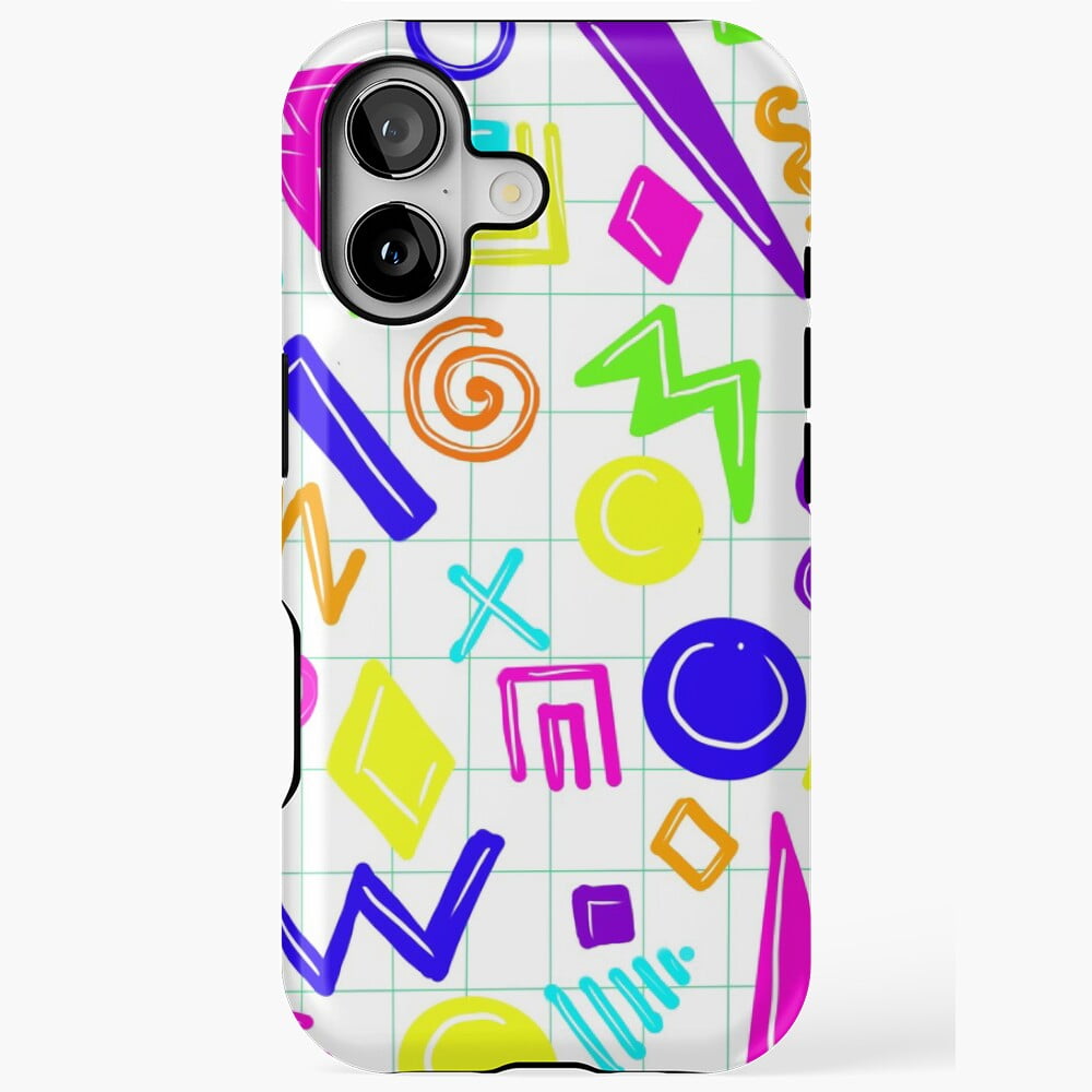 90s Print on White Background Grid Retro Phone Case 11 12 13 14 15 17 ...