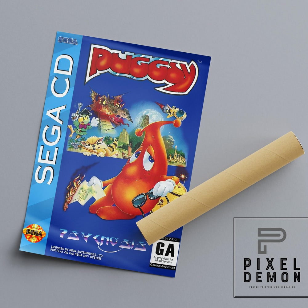 90s Puggsy Gamer Poster Retro Classic Gaming poster - Walmart.com