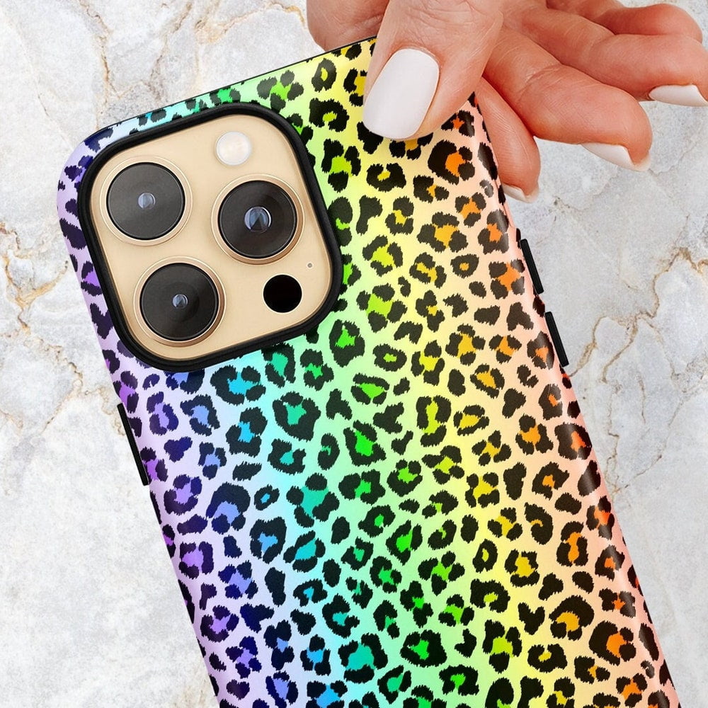 90s Rainbow Leopard Kidcore Phone Case with iPhone 17 to 11 Pro Max ...
