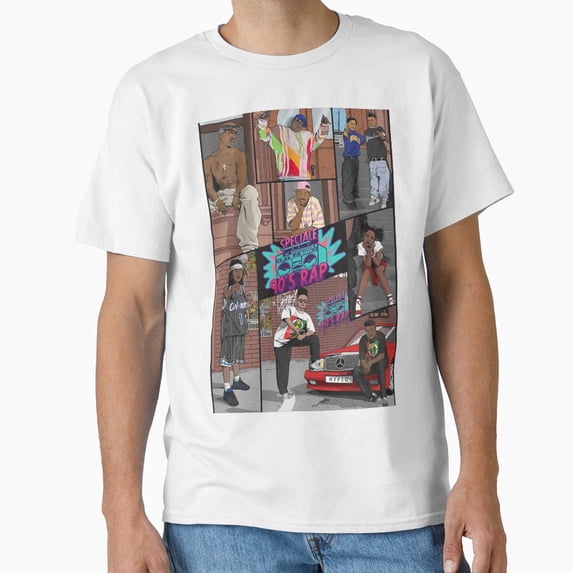 90s Rap Golden Age Rapper Collage Multi Character Grid Variant M Top T ...