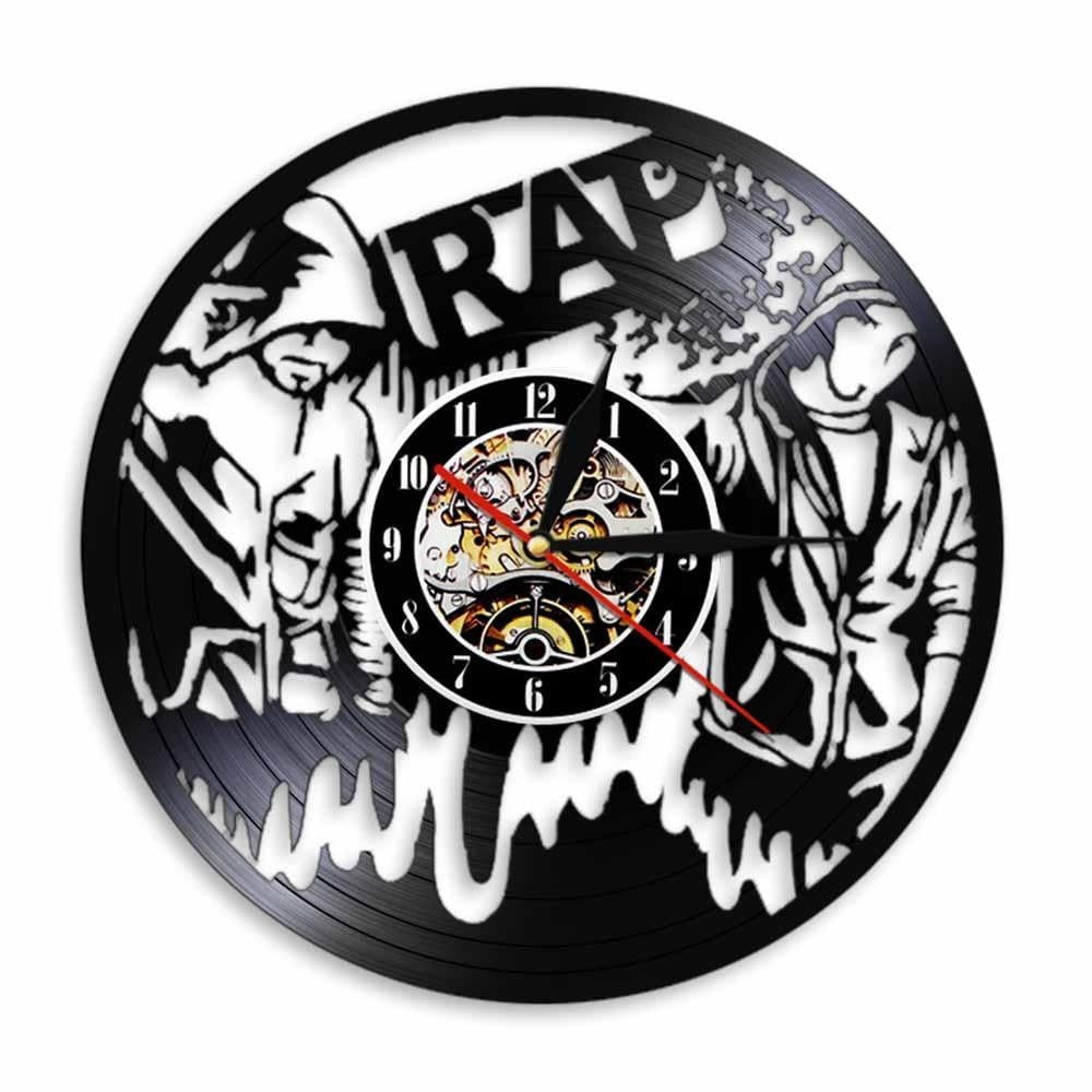 90s Rap Wall Art Wall Clock Hip Hop Vintage Vinyl Record Wall Clock ...