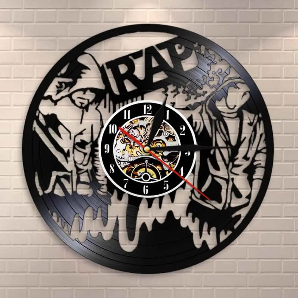 90s Rap Wall Art Wall Clock Hip Hop Vinyl Wall Clock,Vinyl Record Clock ...
