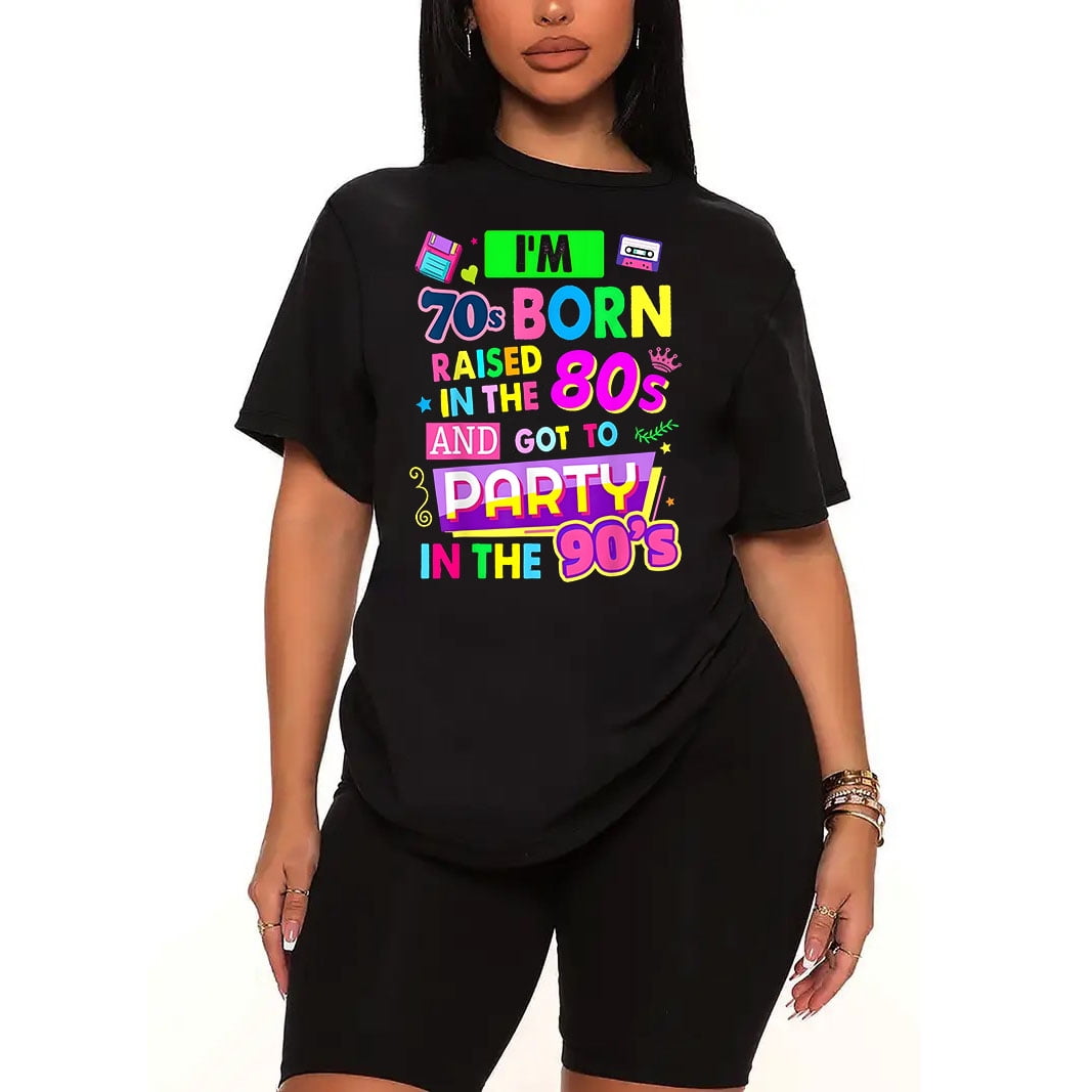 90s Rave Ideas Women 90's Party 2 Piece Outfit Festival Costume T-Shirt ...