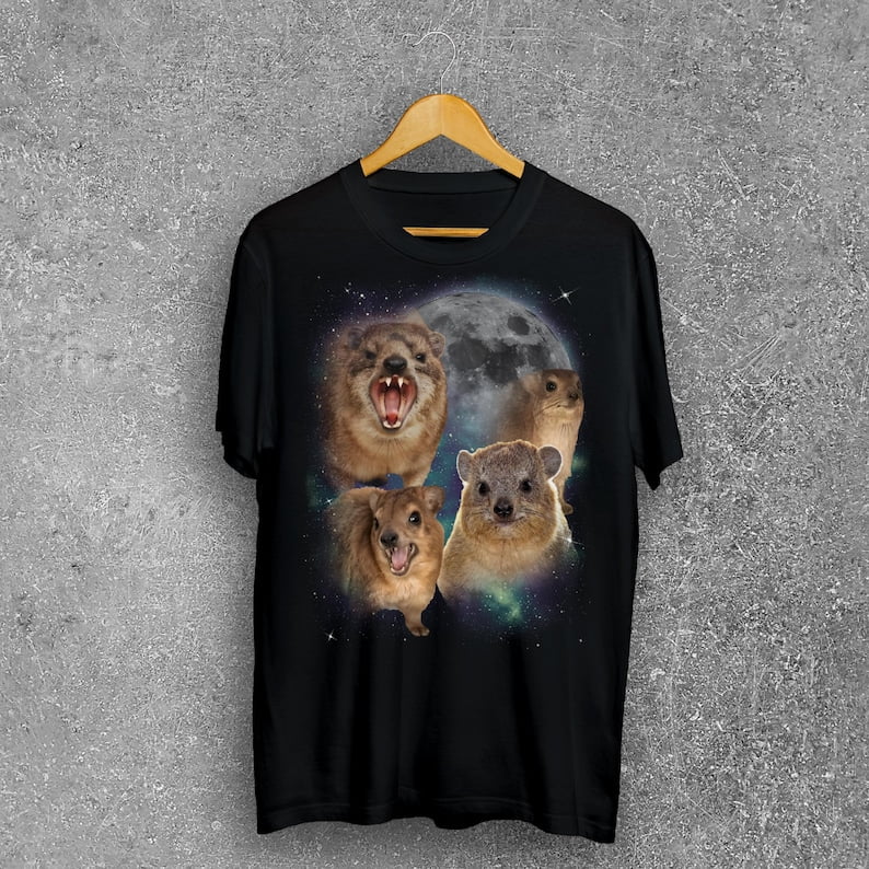 90s Retro Hyraxes Moon T-shirt, Screaming Hyrax Meme Shirt, Funny ...