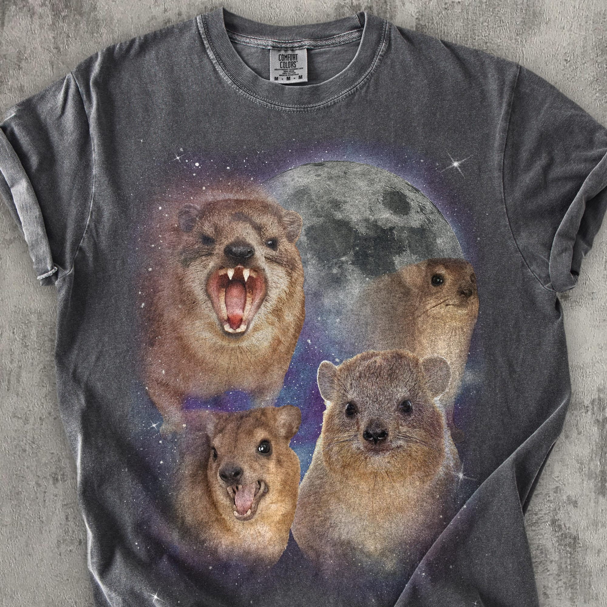 90s Retro Hyraxes Moon Tshirt Screaming Hyrax Meme Shirt Funny Shirts ...