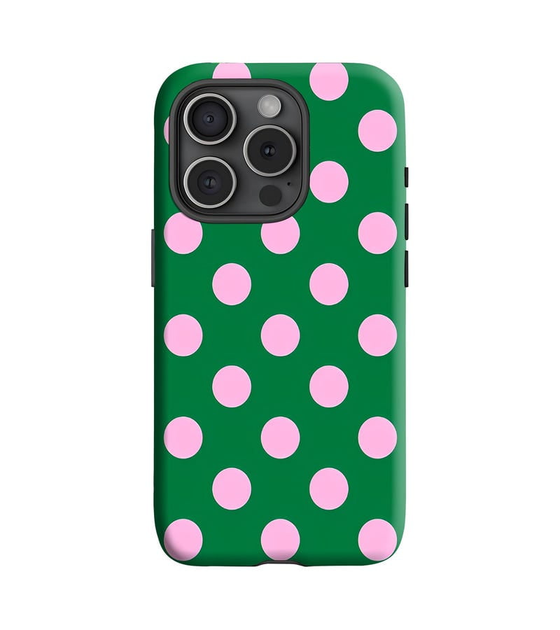 90s Retro Polka Dot Phone Case Green and Pink Summer Pattern for iPhone ...