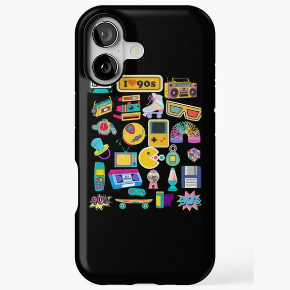 90s Retro Vibes Nostalgic Throwback Phone Case with iPhone 11 to 17 Pro ...