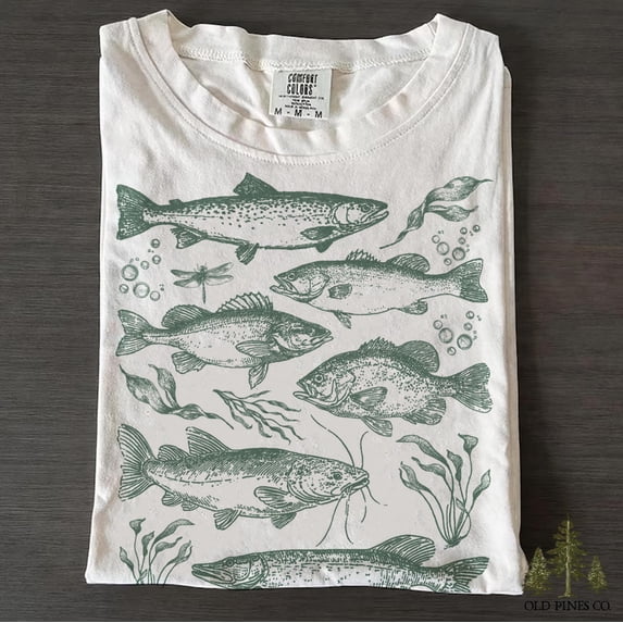 90s River Wildlife T-Shirt - Fish Gift- Vintage Rainbow Trout Tee ...