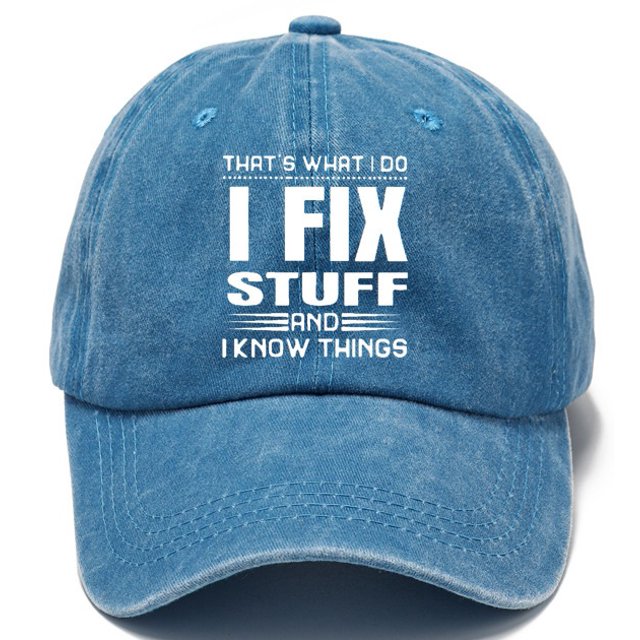 90s Style Adjustable Washed Cotton Cap Hat - 'That's What I Do, I Fix ...
