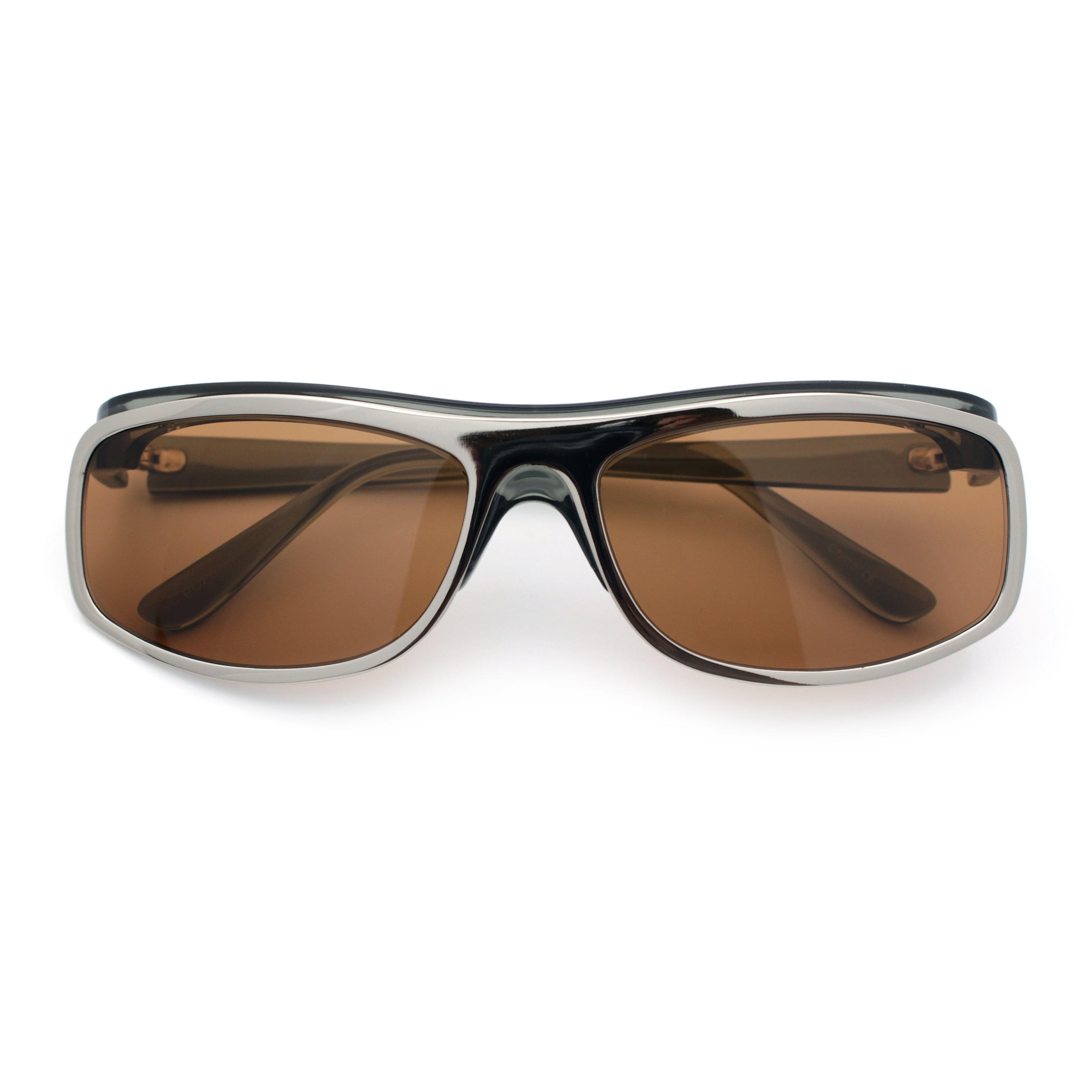 90s Style Flat Top Half Rim Narrow Rectangle Wrap Sport Sunglasses ...