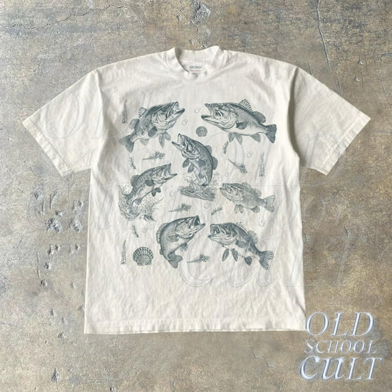 90s Tattoo Bass Fishing Tshirt, Retro Bass Nature Shirt, Bass Lovers ...