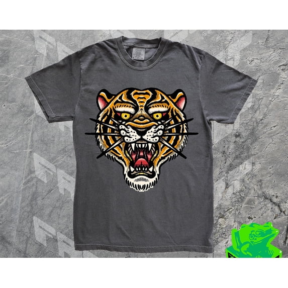90s Tattoo Tiger Tshirt Retro Tiger Shirt Cat Unisex Relaxed Adult Tee ...