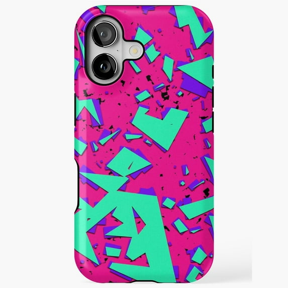 90s Teal And Pink Abstract Geometric Pattern Retro Tough Case 11 12 13 ...