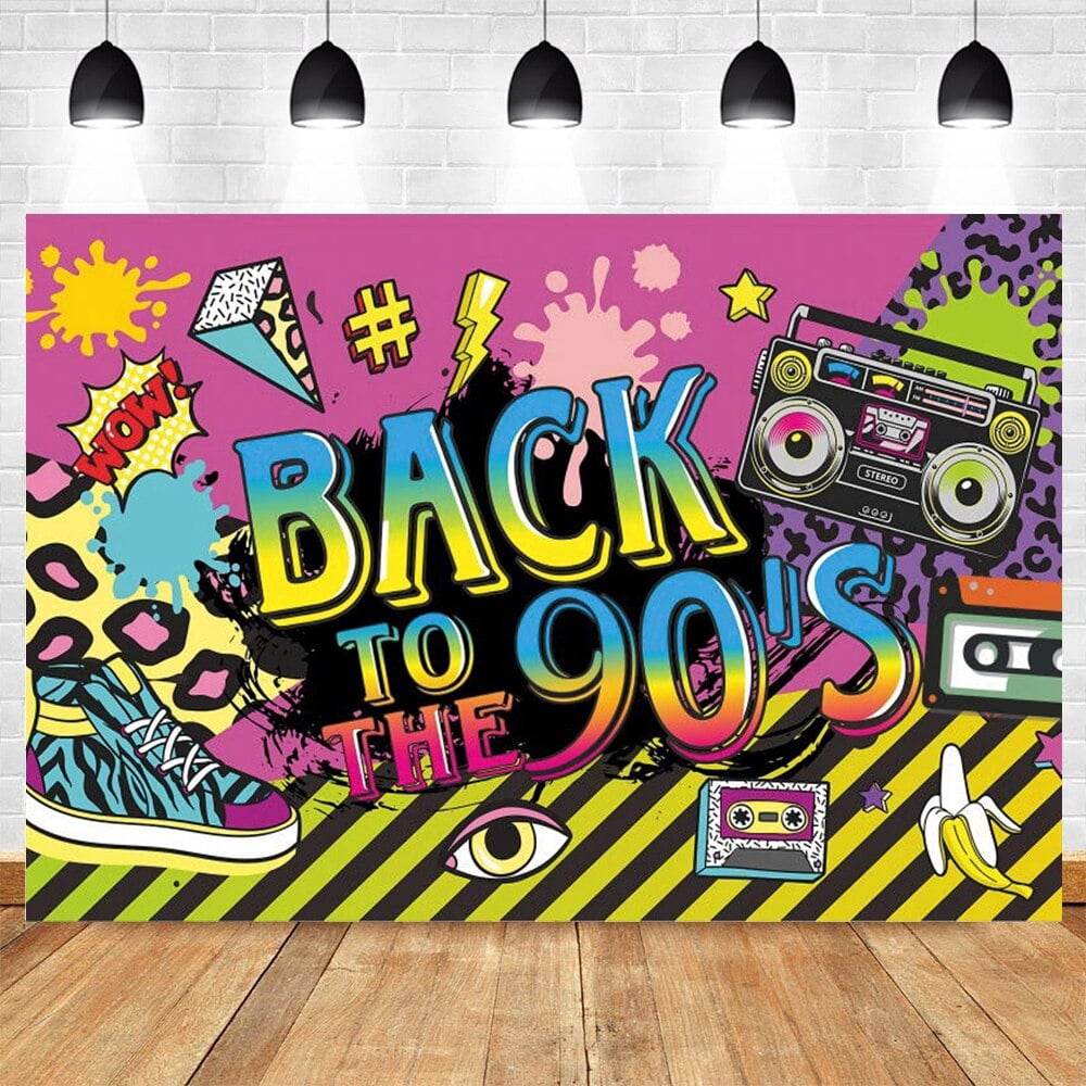 90s Theme Backdrop Hip Hop Graffiti Back to 90's Party Banner ...