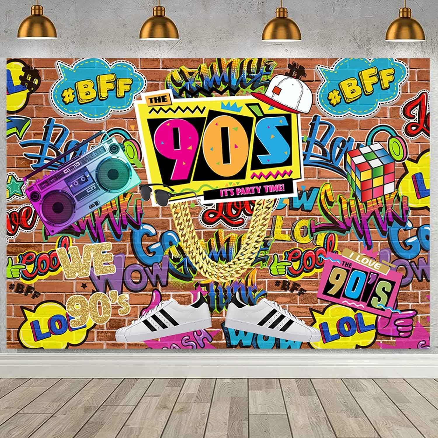 90s Theme Backdrop Retro Hip Hop Graffiti Back to The 90s Photography ...