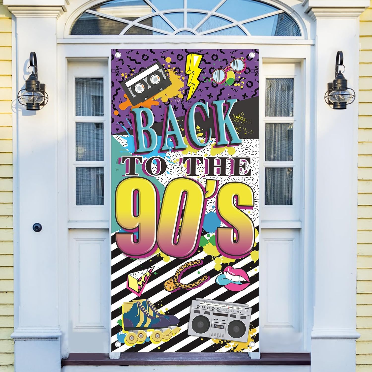 90s Themed Door Banner Party Decorations for Adults, 90's Hip Hop Theme ...