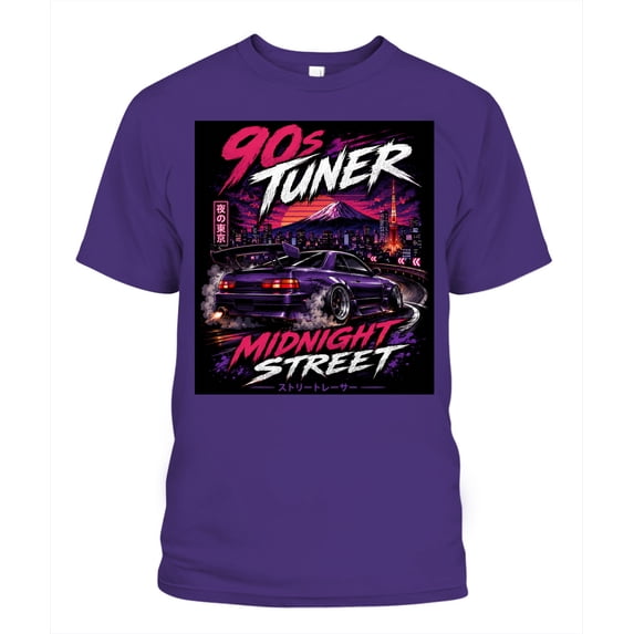 90s Tuner Midnight Street Graphic T-Shirt, JDM Racing Car Tee - Walmart.com