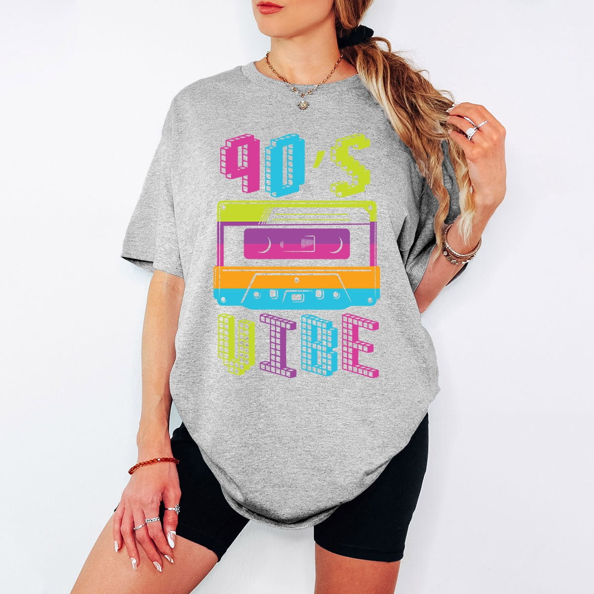 90s Vibe Cassette Retro Nineties Culture Womens T-Shirt Music Lover Tee ...
