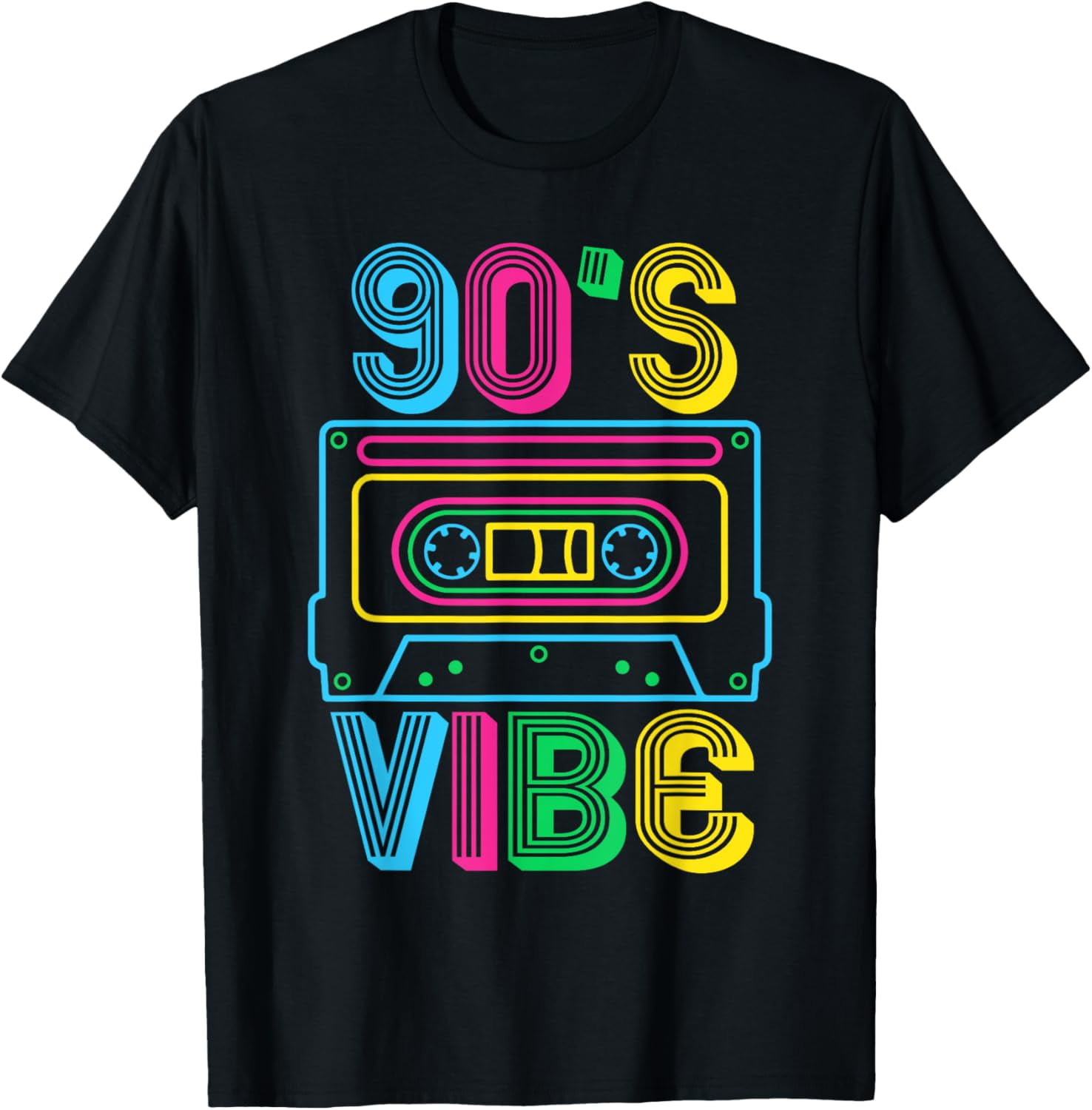 90s Vibe Retro Aesthetic Costume Party Outfit - 90s Vibe T-Shirt Casual Short Sleeve Shirt ...