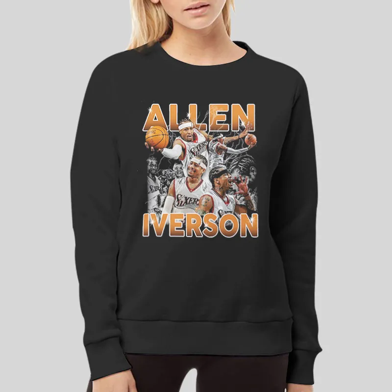 90s Vintage Basketball Allen Iverson SweasweaSweatshirt - Walmart.com
