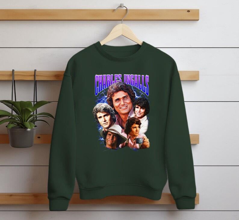 90s Vintage Charles Ingalls bootleg T-Shirt, Little House on the ...