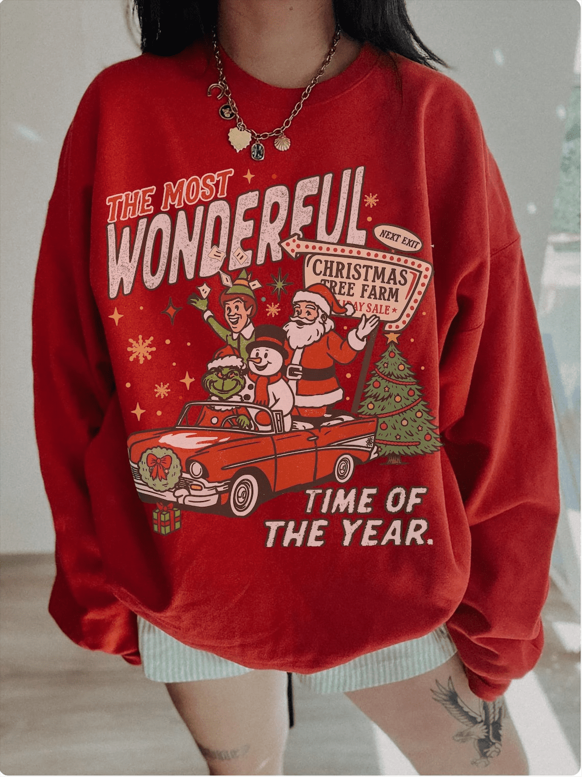 90s Vintage Christmas Sweatshirt ; Retro Santa Crewneck, Xmas Vacay ...