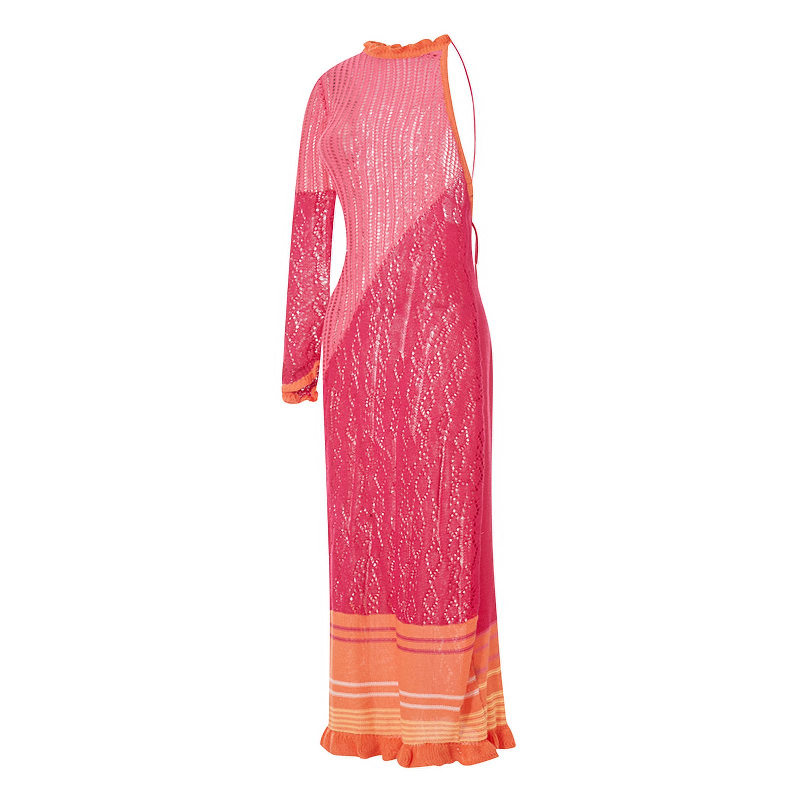 90s Vintage Crochet Deep V Open Back Mermaid Dress Elegant Lady One ...