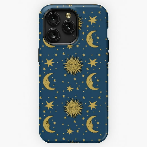 90s Whimsi-goth Celestial Sun Moon Pattern iPhone Case 17 to 11 Pro Max ...
