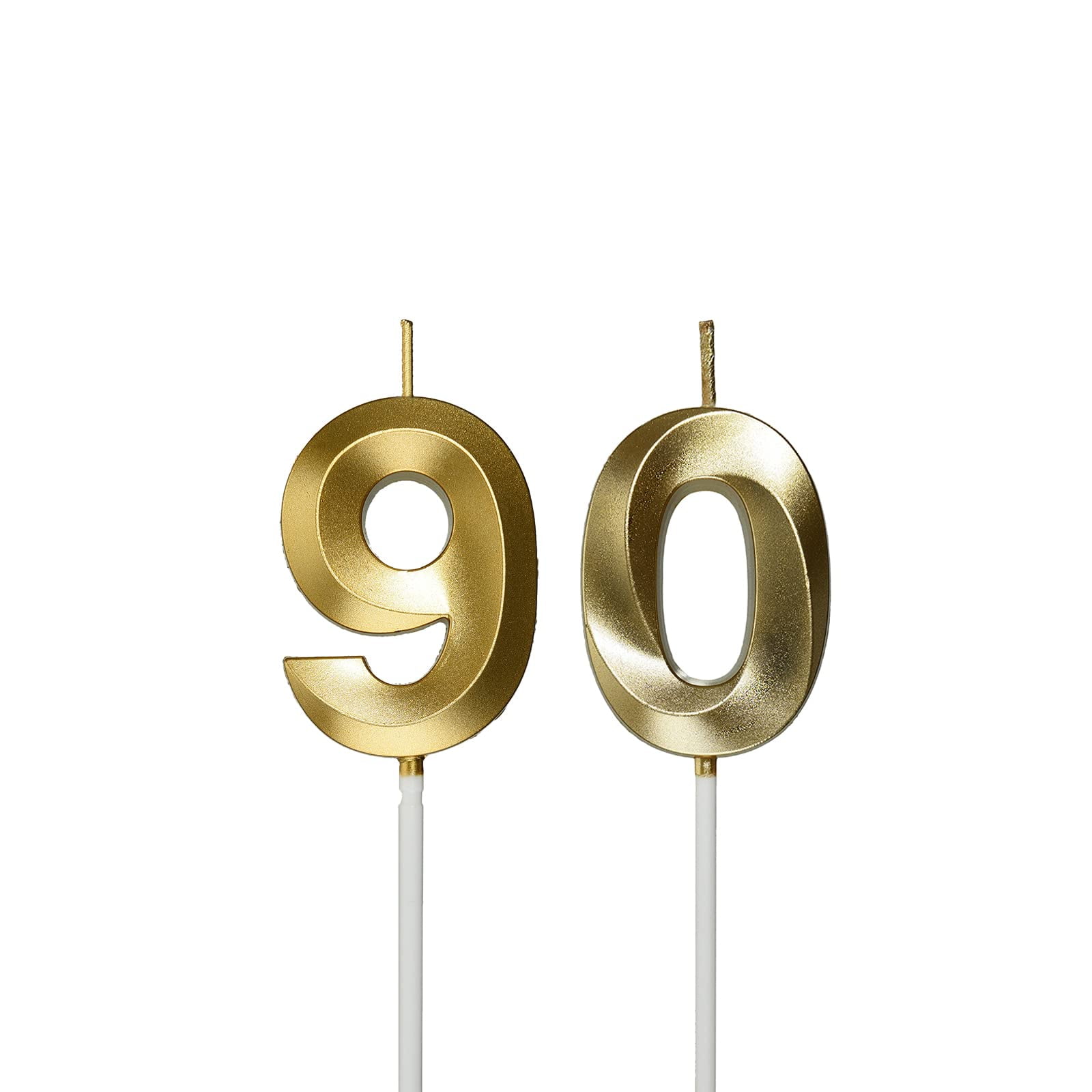 90th Birthday Candles,Gold Number 90 Cake TVS1 Topper for Birthday ...