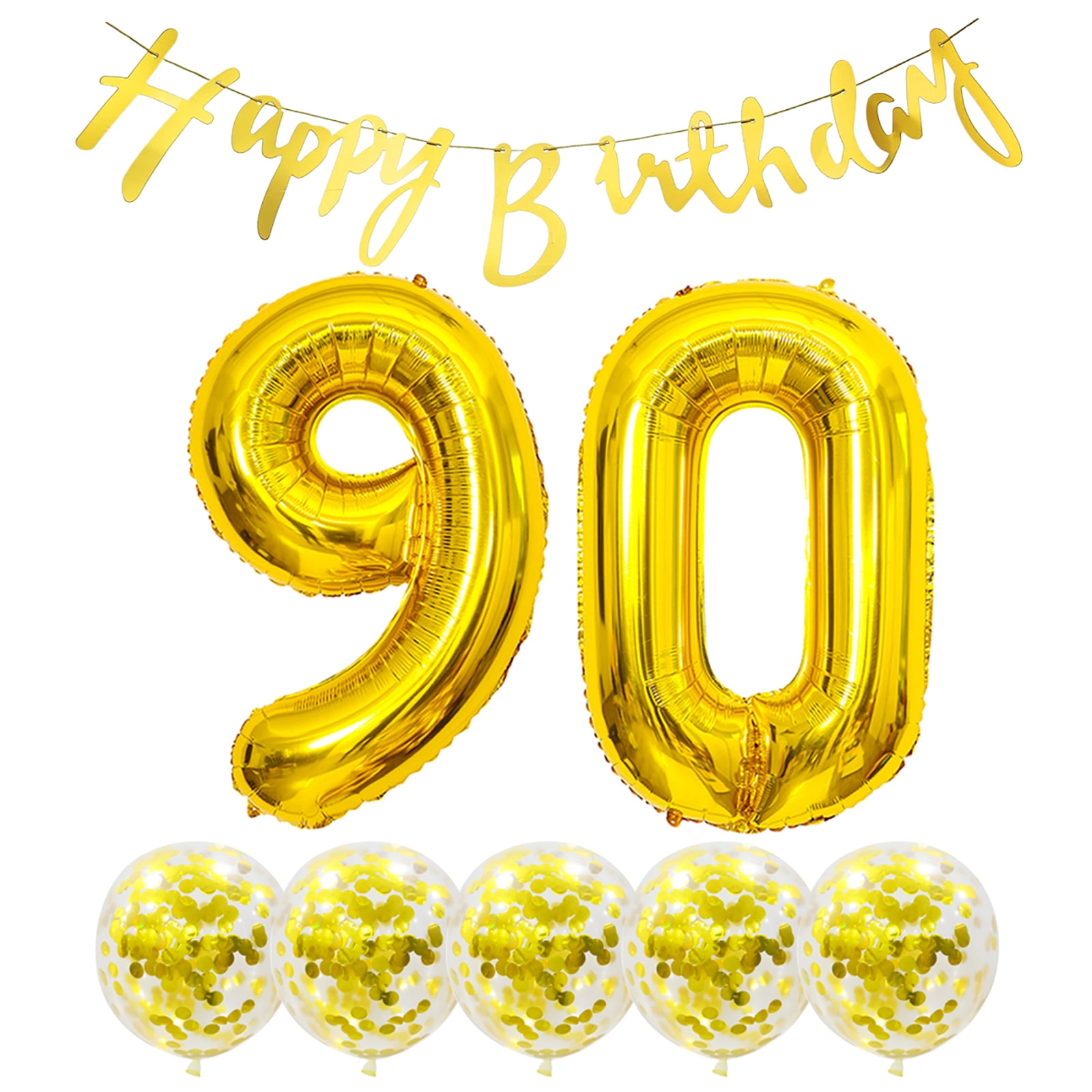 90th Birthday Decorations for Girl Gold Double Digits Birthday Party ...